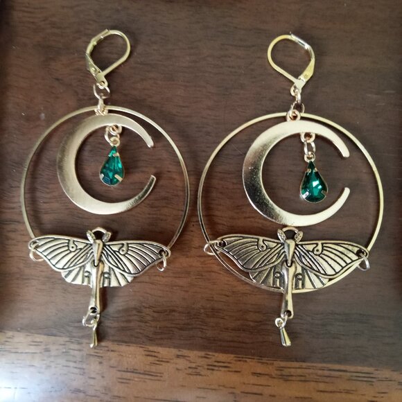 jo_vogue | Jewelry | Gold Moth Rhinestone Water Drop Boho Hippie ...